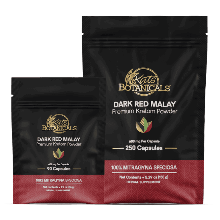 Dark Red Malay Kratom Capsules - Kats Botanicals